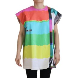 Dolce & Gabbana Dolce & Gabbana Mehrfarbige TV-Druckbluse Baumwolle Damen T-Shirt