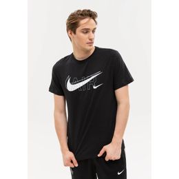 Nike Air Print Herren Sportswear Multi Swoosh T-Shirt in Schwarz