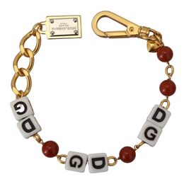 Dolce & Gabbana Dolce & Gabbana Goldene Ketten-Armband mit Messingperlen und Hummerverschluss f&uuml;r Damen