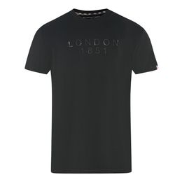 Aquascutum London 1851 Tape Logo Schwarz T-Shirt
