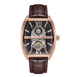 Heritor Automatische Masterson Semi-Skelett Lederarmbanduhr
