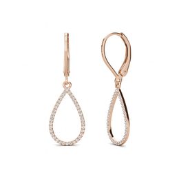 Laelia Ohrringe mit baumelndem Ring - Rose Gold und Kristall