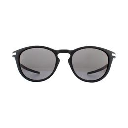 Oakley Round Mens Satin Black Prizm Gris Lunettes de soleil