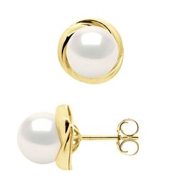 Ohrringe aus Gelbgold &ndash; echte S&uuml;&szlig;wasser-Zuchtperlen rund 7&ndash;8 mm