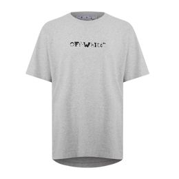 Off-White Faces Over Logo Over Skate Fit Graues T-Shirt