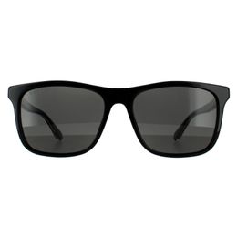 Gucci Rectangle Mens Black Grey Polarized Sonnenbrille