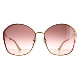 Chlo&eacute; Chloe Square Womens Dunkelbraun Gold Braun Gradient CH0015S