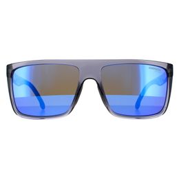 Carrera Rectangle Mens Grey Blue Mirror Sonnenbrille