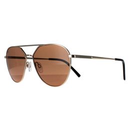 Serengeti Aviator Unisex Gl&auml;nzend Hell Gold Saturn Polarisiert Odell