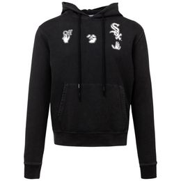 Off-White X MLB Chicago White Sox Slim Fit Schwarzer Kapuzenpullover