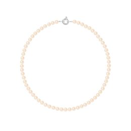 Collier Rang de Perles d'Eau Douce Rose Naturel 6-7 mm Anneau Marin Argent 925 Longueur 45 cm