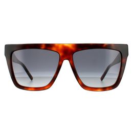HUGO BOSS Square Womens Havanna Dunkelgrau Gradient Sonnenbrille