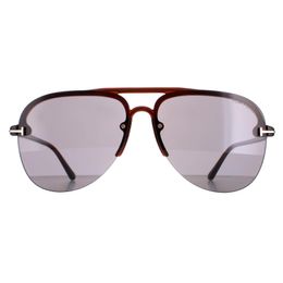 Tom Ford Aviator Herren gl&auml;nzend hellbraun rauchig Frottee 02 FT1004