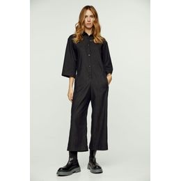 Dunkelgrauer Denim-Jumpsuit