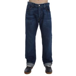 Acht - Jean ample en coton bleu d&eacute;lav&eacute; pour homme
