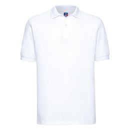 Russel Athletic Russell Herren Ripp Polo-Shirt, Kurzarm (Wei&szlig;)