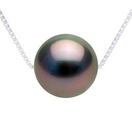 Halskette, echte Tahiti-Zuchtperle, rund, 10&ndash;11 mm