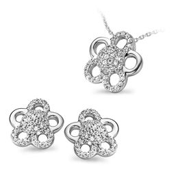 Orphelia Damen 925 Sterling Silber Set: Ketten-Anh&auml;nger + Ohrringe - Silber SET-5096