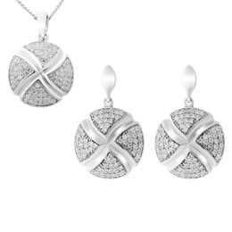 Orphelia Damen 925 Sterling Silber Set: Kettenanh&auml;nger + Ohrringe - Silber SET-6043