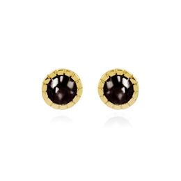 Luxenter Ohrringe, 925 Sterling Silber Naadim und 18K vergoldeter Onyx Zirkonia