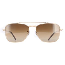 Ray-Ban Square Unisex Gold Braun Gradient RB3636 New Caravan