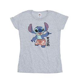 Disney Damen/Damen Lilo & Stitch Bermuda-Shorts Baumwoll-T-Shirt (Sport grau)