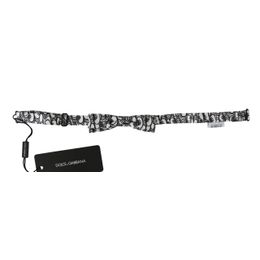 Dolce & Gabbana Dolce & Gabbana Wei&szlig; gemusterte Seidenkrawatte mit verstellbarem Ausschnitt Papillon