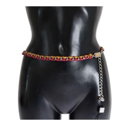 Dolce & Gabbana Dolce & Gabbana Dameng&uuml;rtel aus Leder rot gelb Kristall