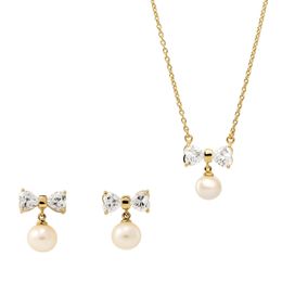 Orphelia 'Sparkle' Damen 925 Sterling Silber Set: Kettenanh&auml;nger + Ohrringe - Gold SET-7512