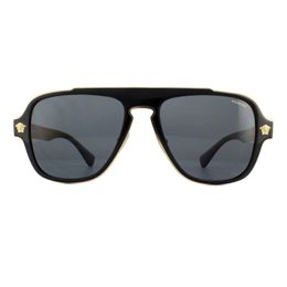 Versace Piloten Sonnenbrille Herren Schwarz Grau Polarisierend
