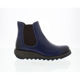Fly London SALV Chelsea-Stiefel aus Leder f&uuml;r Damen, Blau, Keilabsatz