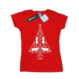 Disney - "Frozen Christmas Tree" T-Shirt f&uuml;r Damen (Rot)