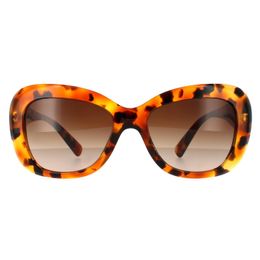Versace Rectangle Womens Light Havana Brown Gradient Sonnenbrille