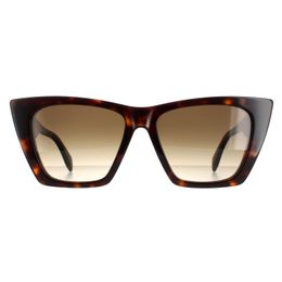 Alexander McQueen Cat Eye Womens Dark Havana Braun Gradient AM0299S
