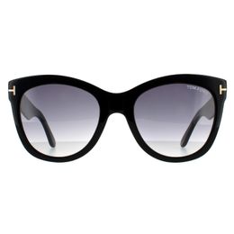 Tom Ford Cat Eye Womens Gl&auml;nzend Schwarz Rauch Verlauf