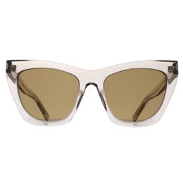 SAINT LAURENT Cat Eye Damen Transparent Beige Braun SL214 Kate