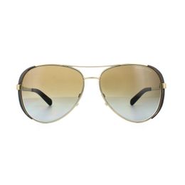 Michael Kors Aviator Womens Gold Chocolate noir brun gradient polaris&eacute; les lunettes de soleil