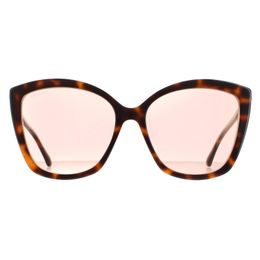 Jimmy Choo Cat Eye Damen Havanna Rosa Gold Spiegel Nat/S