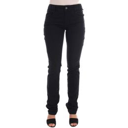 John Galliano Jeans Femme Coton Denim Stretch Noir Coupe R&eacute;guli&egrave;re
