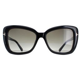 Tom Ford Square Womens Gl&auml;nzend Schwarz Rauch Gradient Maeve FT1008