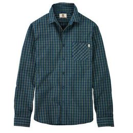 Timberland Poplin Long Sleeve Button Up Green Plaid Herren Shirt A1AZF C14