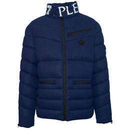 Plein Sport Gepolsterte Jacke mit k&uuml;hnem Logo in Marineblau