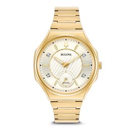 Bulova Curv Damen Goldene Uhr 97P136