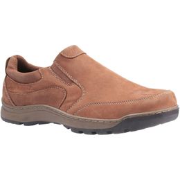 Hush Puppies Herren Jasper Nubuck Leder Slip On Schuh (Tan Nubuck)
