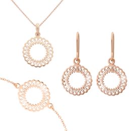 Orphelia 'Amada' Damen-Set aus 925er Sterlingsilber: Armband + Ohrringe + Halskette &ndash; Ros&eacute; SET-7075/1