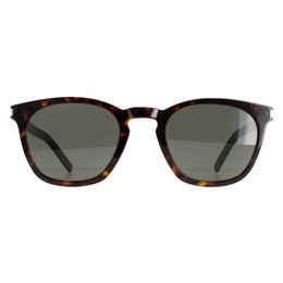 SAINT LAURENT Quadratische Unisex-Sonnenbrille dunkel Havanna Grau SL 28 SLIM