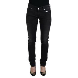 Acht Schwarze Baumwolle Niedrige Taille Slim Fit Damen Freizeit Denim Damenjeans