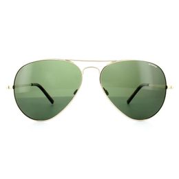 Polaroid Aviator Unisex Licht Gold Gr&uuml;n Polarisierte Sonnenbrille