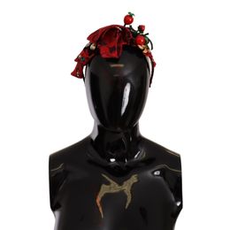Dolce & Gabbana Dolce & Gabbana Red Tiara Berry Fruit Crystal Bow Hair Diadem Women's Bandband