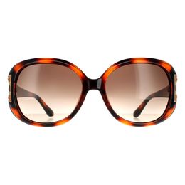 Salvatore Ferragamo Oval Damen Schildkr&ouml;te Braun Gradient Sonnenbrille